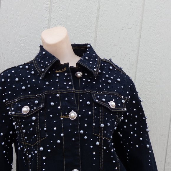 Quacker Factory | Jackets & Coats | Vintage Black Embellished Quacker ...